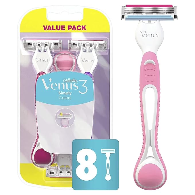 Amazon.com: Gillette Venus Simply3 Disposable Razors for Women, 8 Count ...