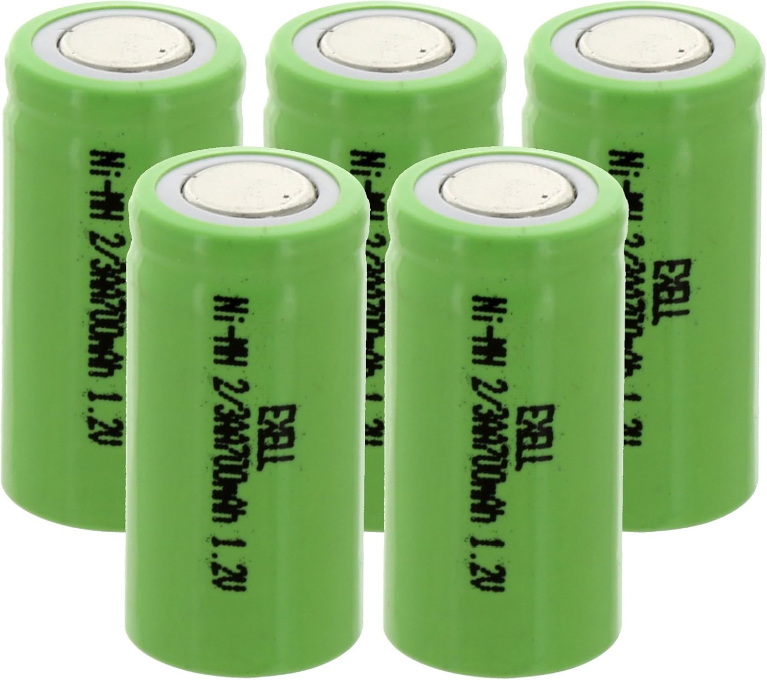 Amazon.com: Exell Battery (5-Pack 1.2V 700mAh 2/3AA NiMH Flat top Rechargeable Batteries ...