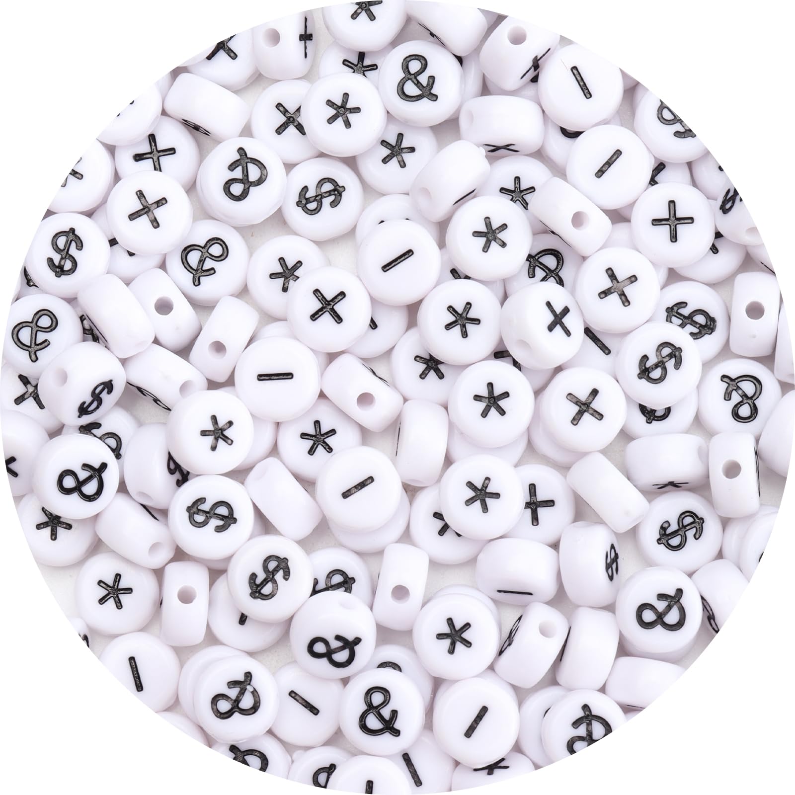 Amazon.com: Siomia 100Pcs Letter Beads 4x7mm White Round Acrylic ...