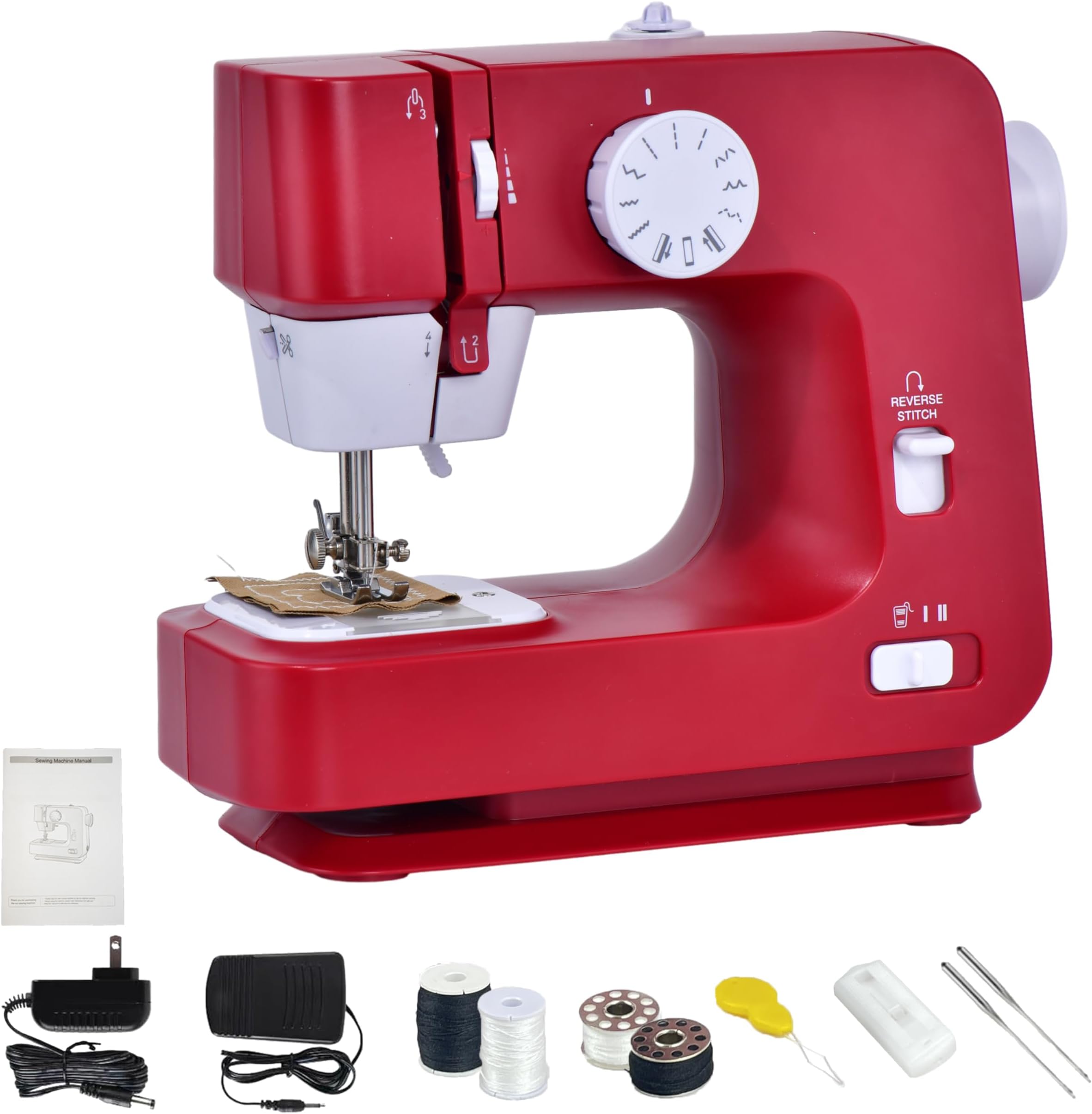 Amazon.com: Portable Sewing Machine for Beginners Adult,12 Stitches ...