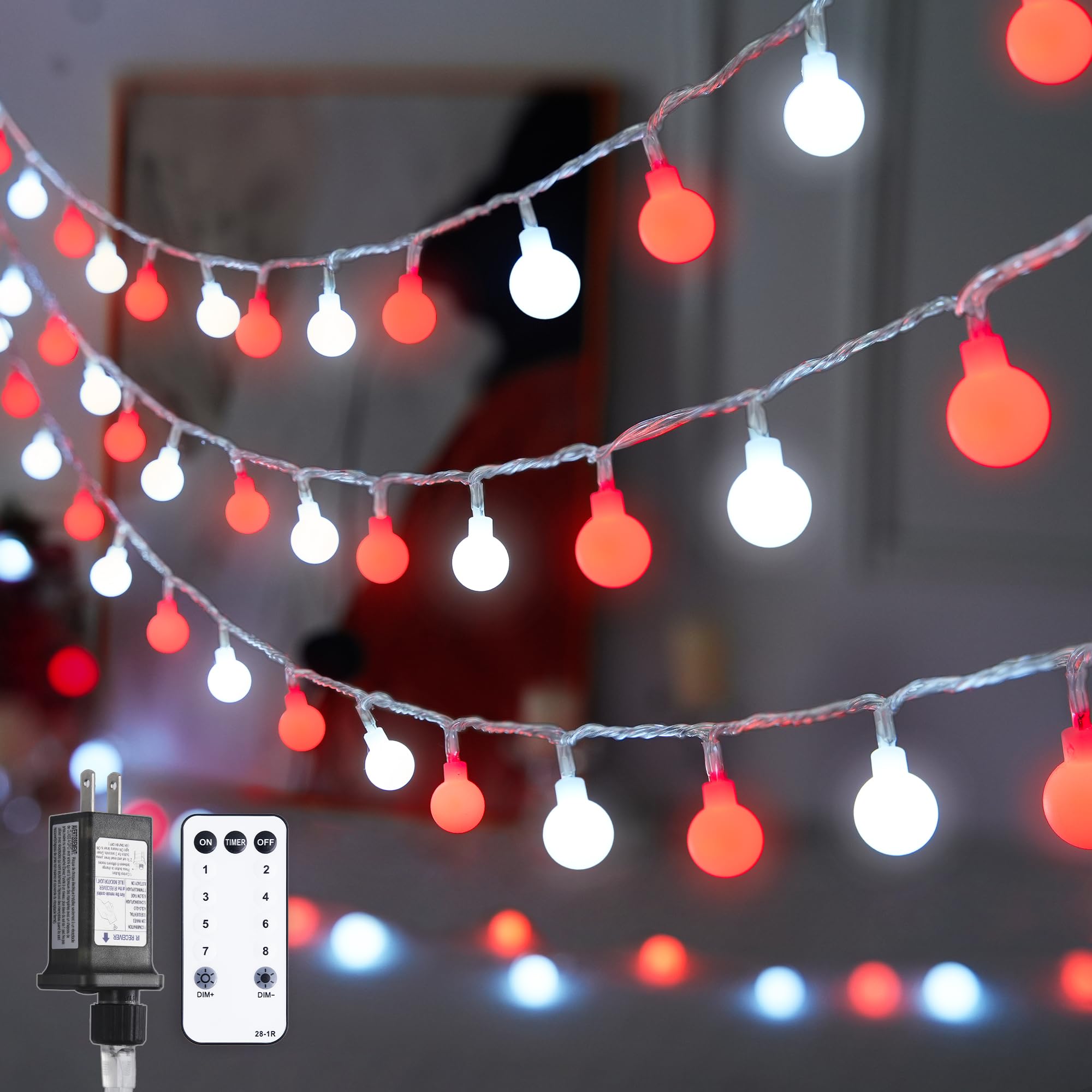 Amazon.com: JMEXSUSS 100 LED Connectable Globe String Lights Indoor ...