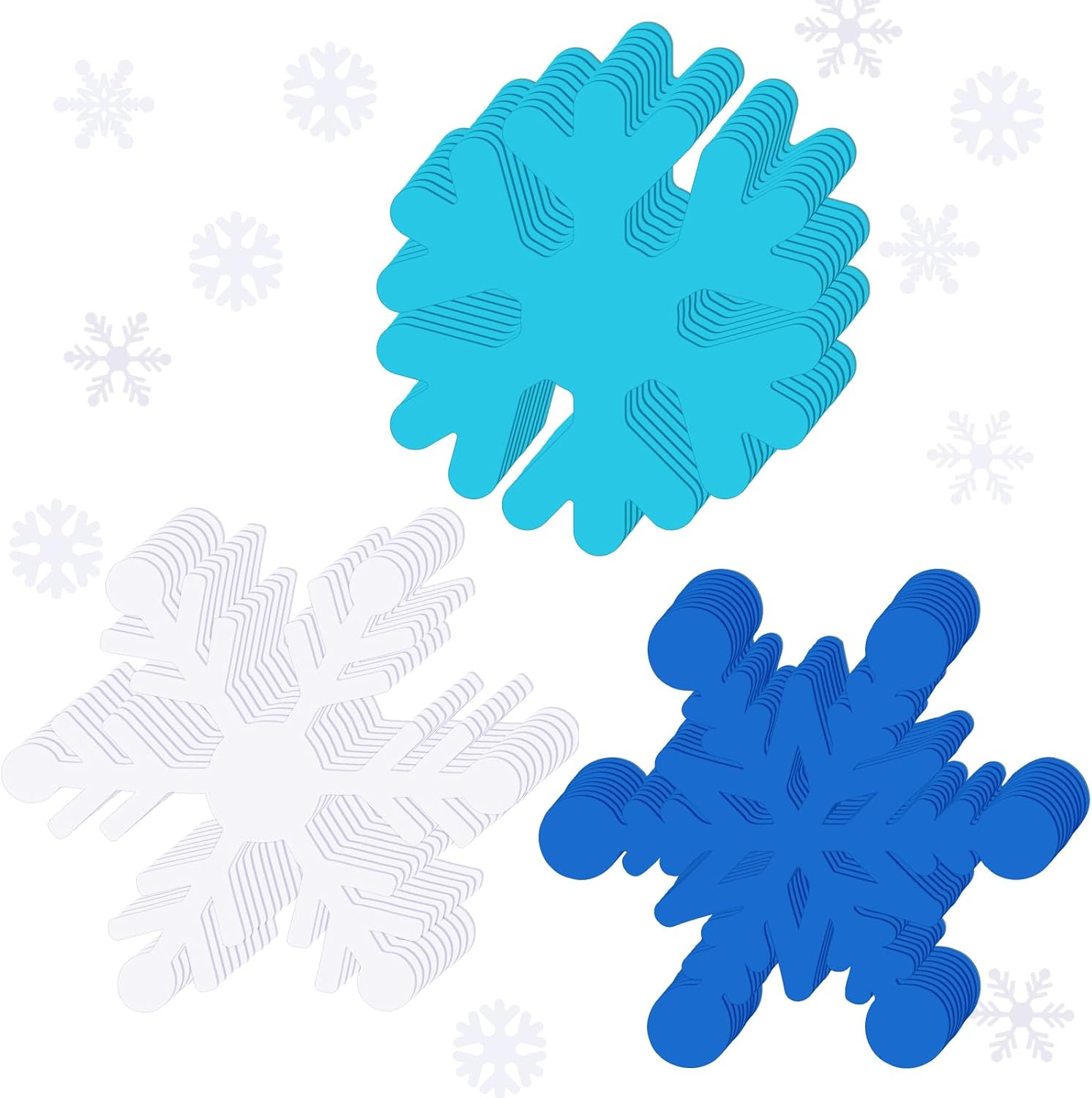 Amazon.com: Tinlade 36 Pcs Foam Snowflake White Winter Snowflake ...