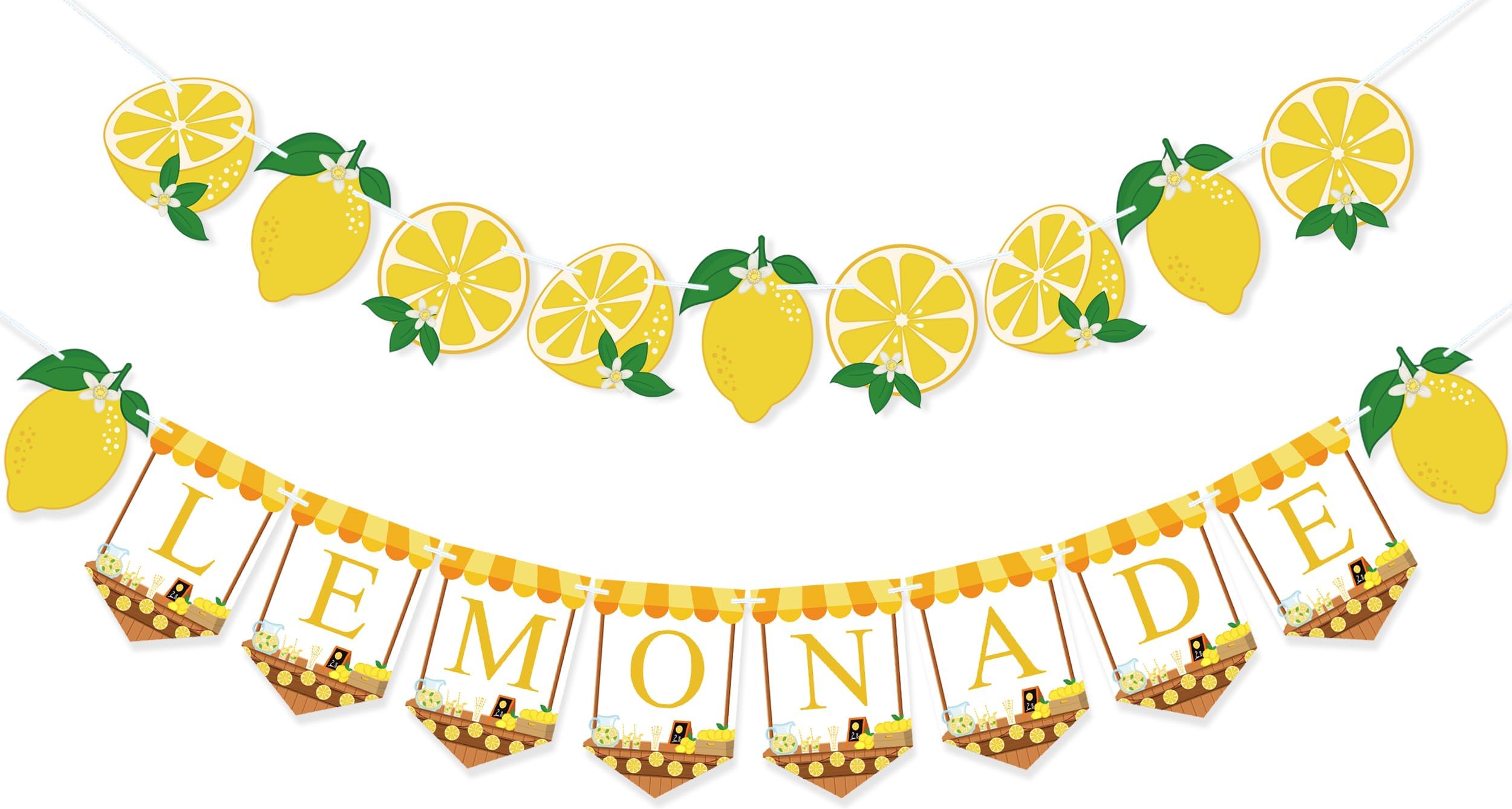 Amazon.com: FAKTEEN Lemonade Stand Supplies Banner Lemonade Sign Lemon ...