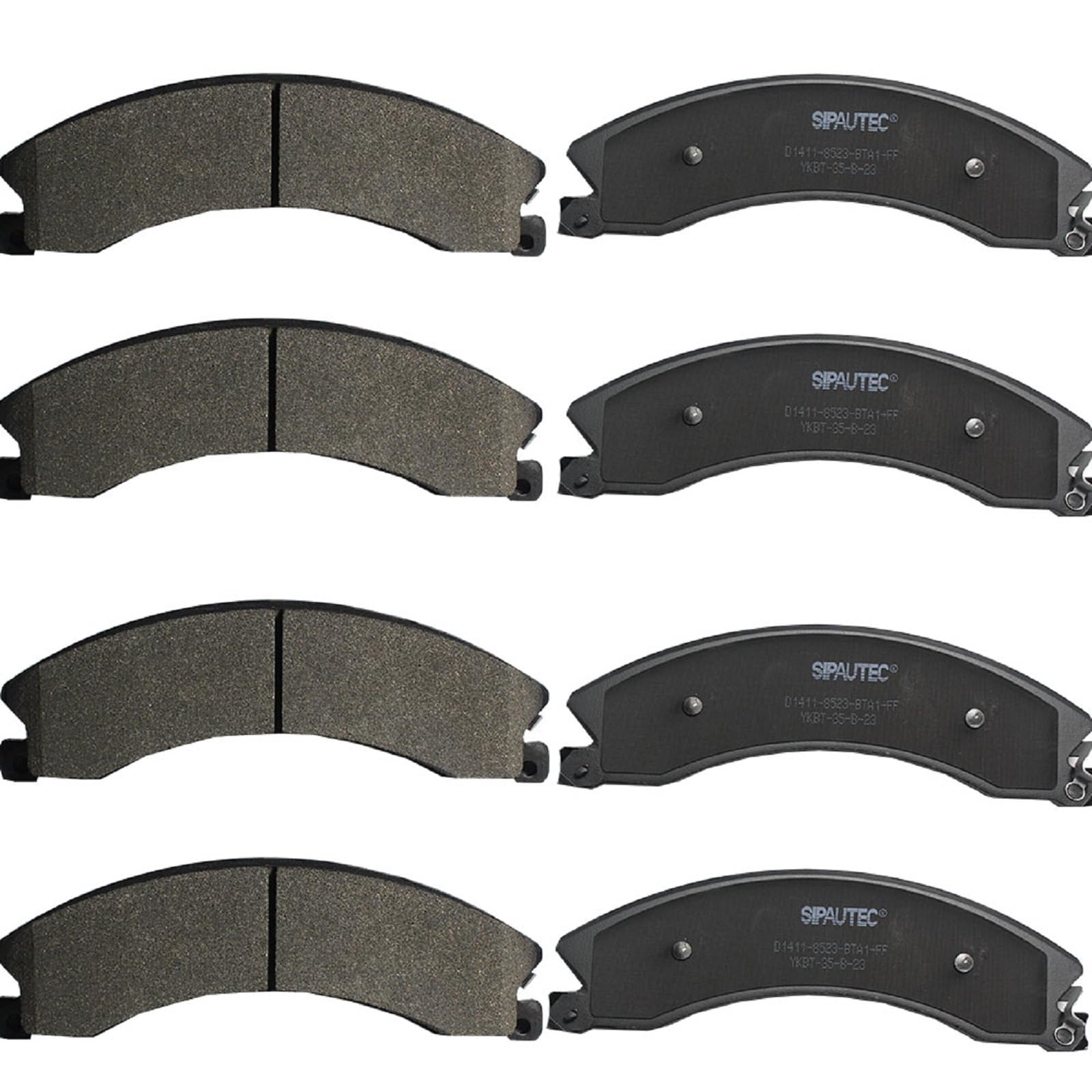 Amazon.com: SIPAUTEC-8pcs Front and Rear Ceramic Disc Brake Pads Set ...