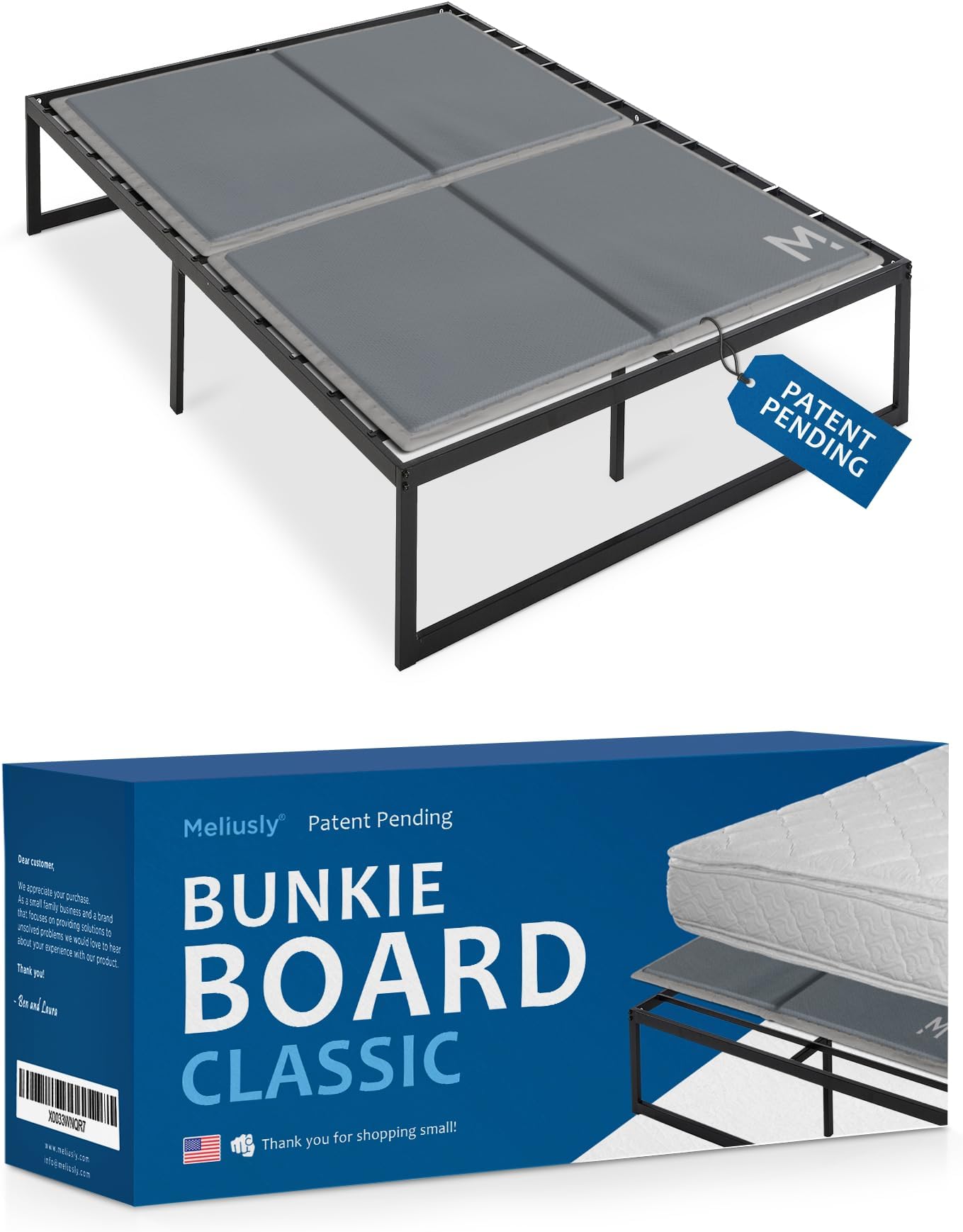 Amazon.com: Mellow Fabric Covered Wood Slats, Bunkie Board Mattress ...