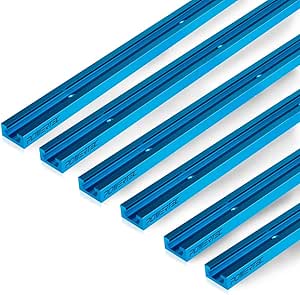 POWERTEC 71158-P3, 6 Pack, 48 Inch Double-Cut Profile Universal T-Track with Predrilled Mounting ...