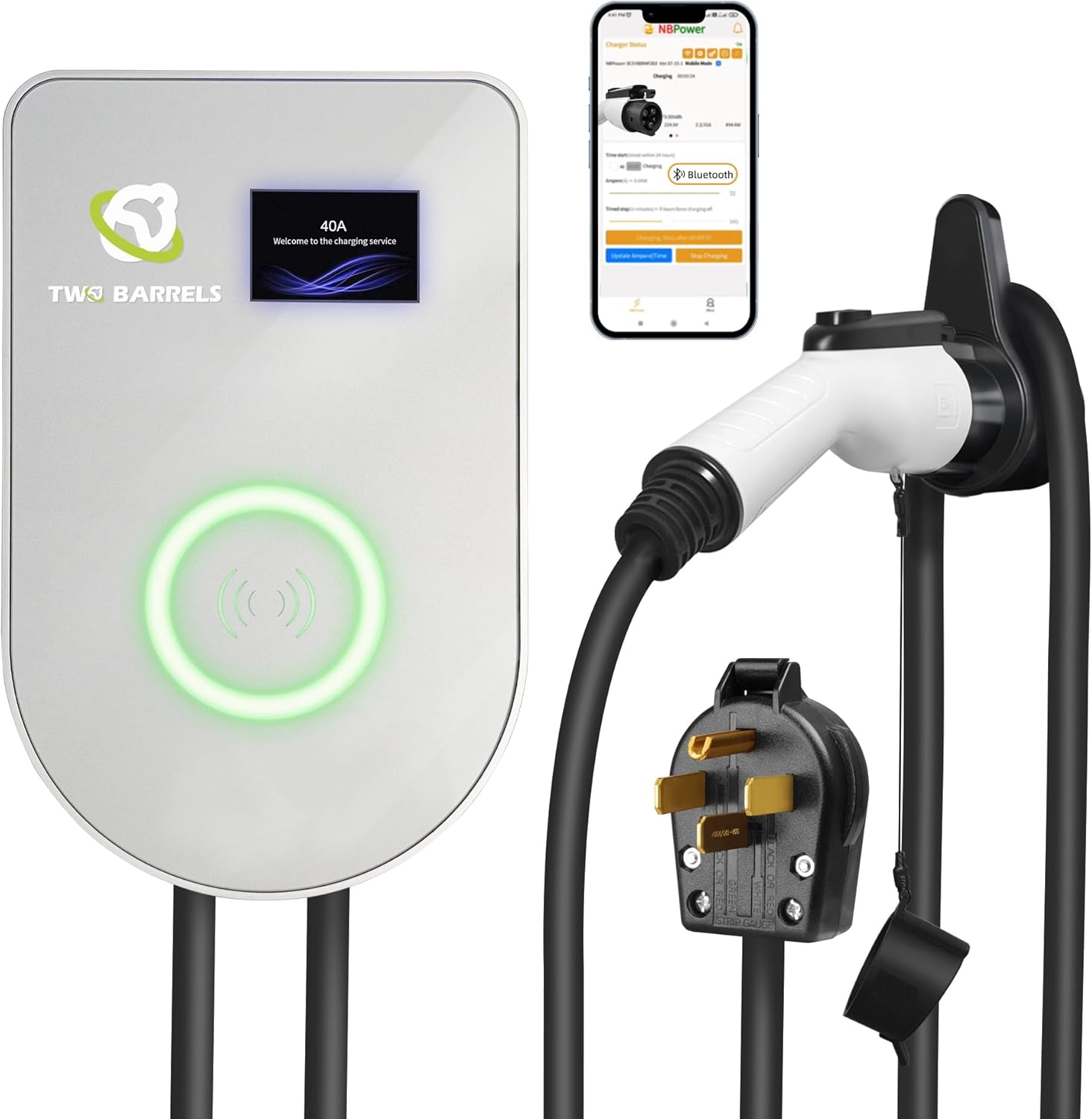 Amazon.com: Home EV Charger Level 2, 40 amp 26ft Extension Cord Indoor ...