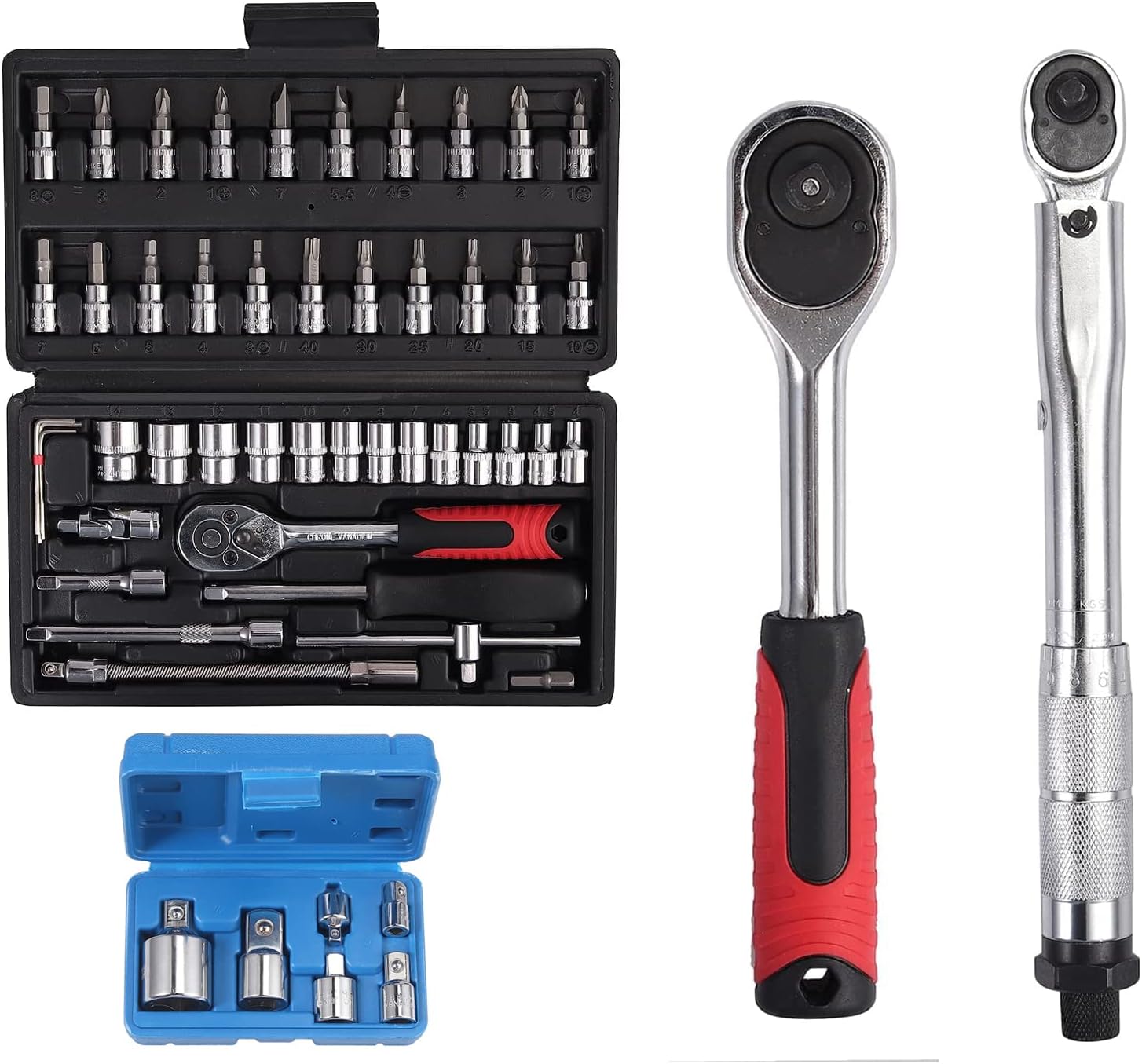 3/8″ inch Torque Wrench Set, 46 Pieces Socket Wrench Set Drive Ratchet ...