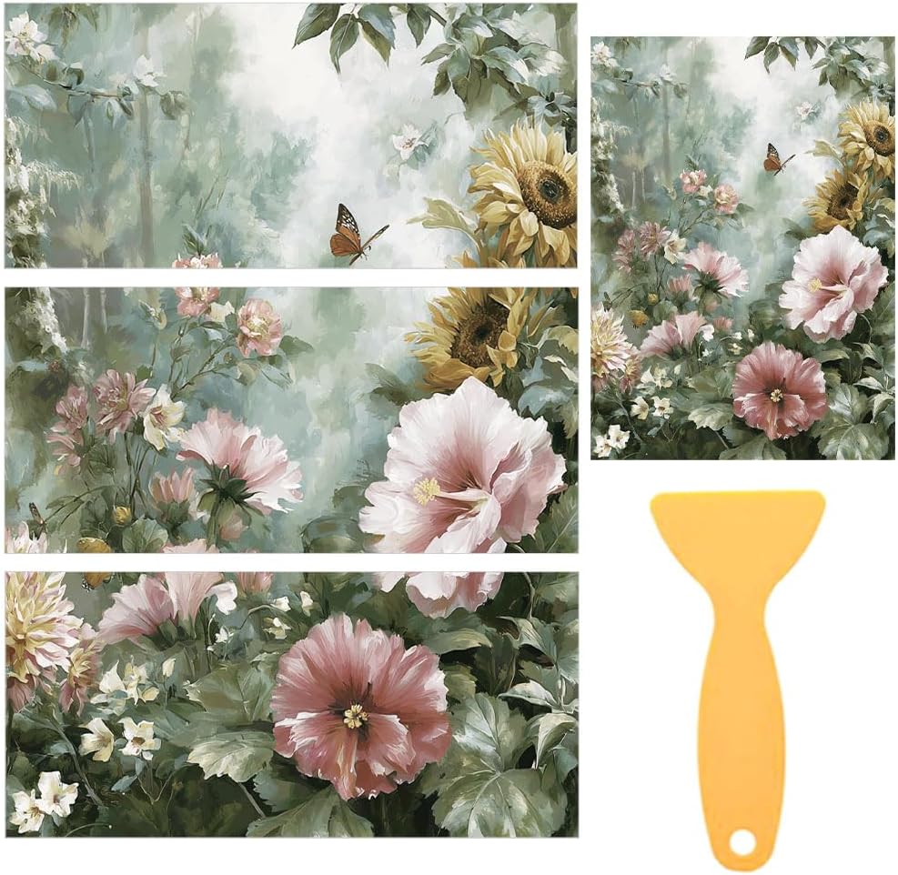 Amazon.com: beinkmake 3 Sheets Vintage Floral Rub on Transfers for ...