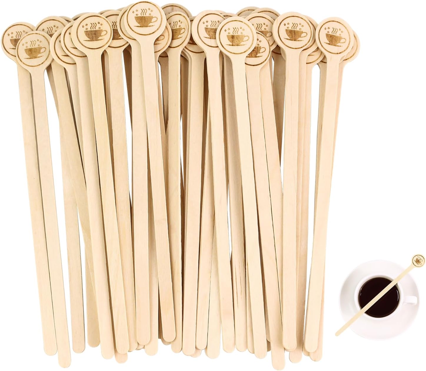Amazon.com: Coffee Stirrers Stir Sticks Wooden Round Head Beverage ...