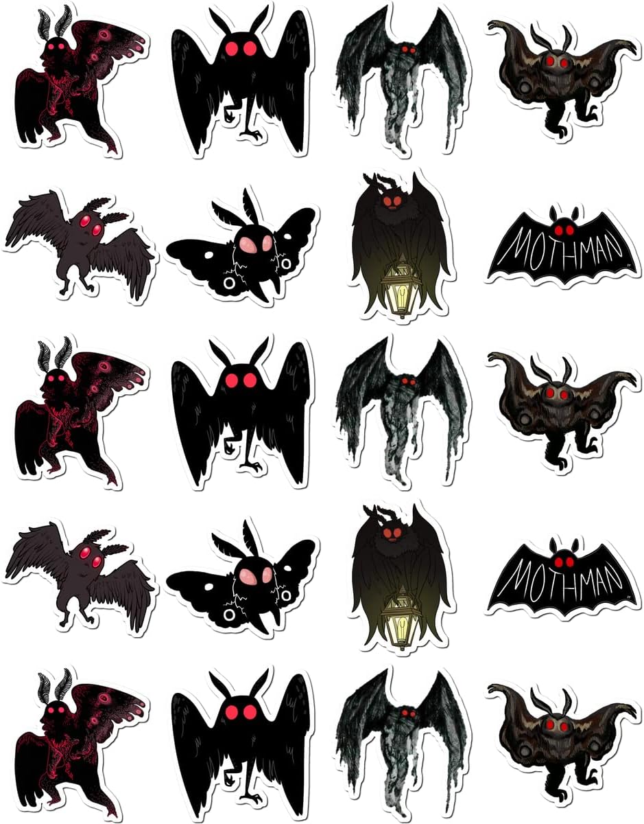 Amazon.com: Stickers 20 Pcs Per Pack Mothman Aesthetic Vinyl Colorful ...