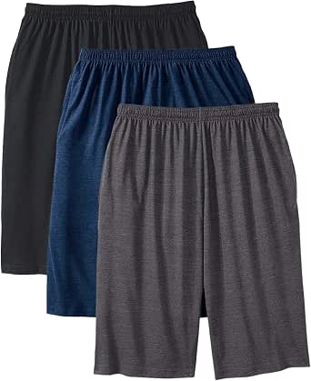 KingSize Men's Big & Tall Lightweight Extra Long Shorts 3-Pack - 3XL ...