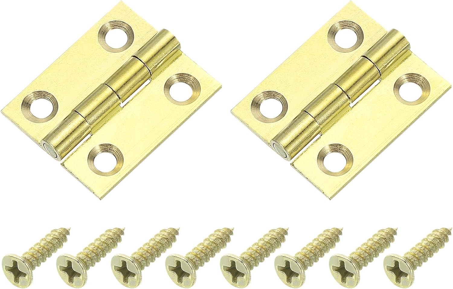 sourcing map 2 Pcs Folding Butt Hinges, 1 Inch Brass Small Door Hinges ...