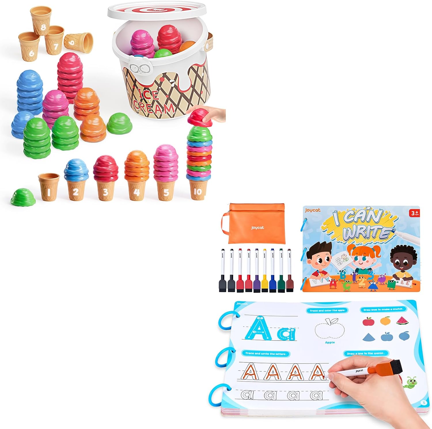 Amazon.com: JoyCat Ice Cream Counting- 65 Pieces and Color Sorting Set ...