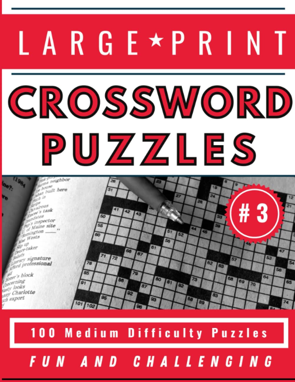 Large Print Crossword Puzzles: Medium Level Puzzles for Adults Volume 3 ...