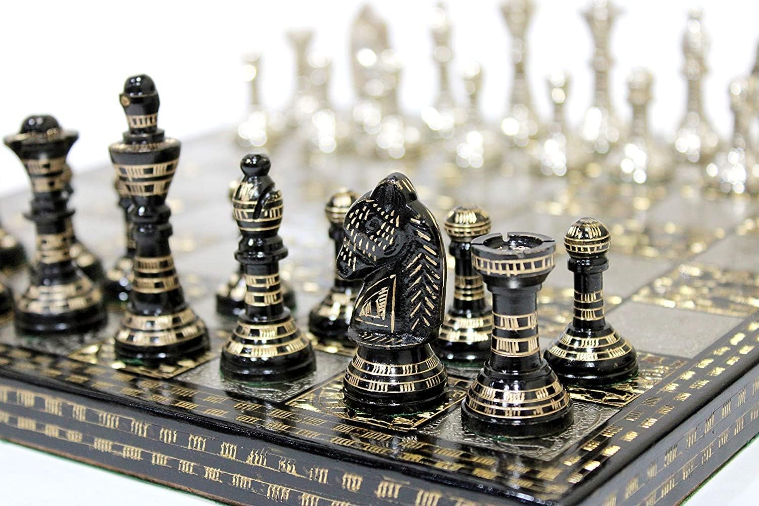 Amazon.com: Brass Chess Set for Adults Large Chess Sets and Board Chess ...
