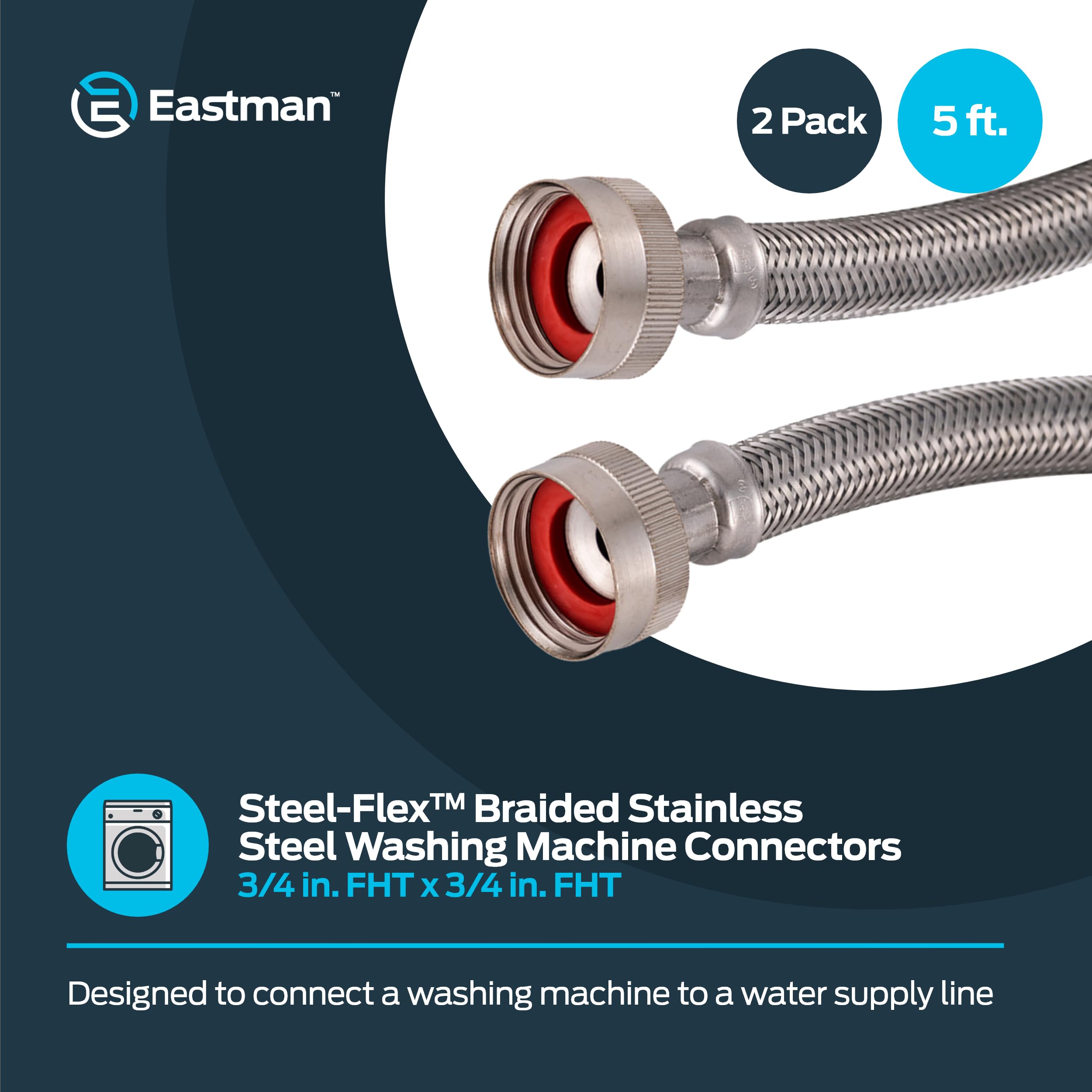 Snapklik.com : Washing Machine Connector, Pack Of 2, 3/4 Inch FHT ...