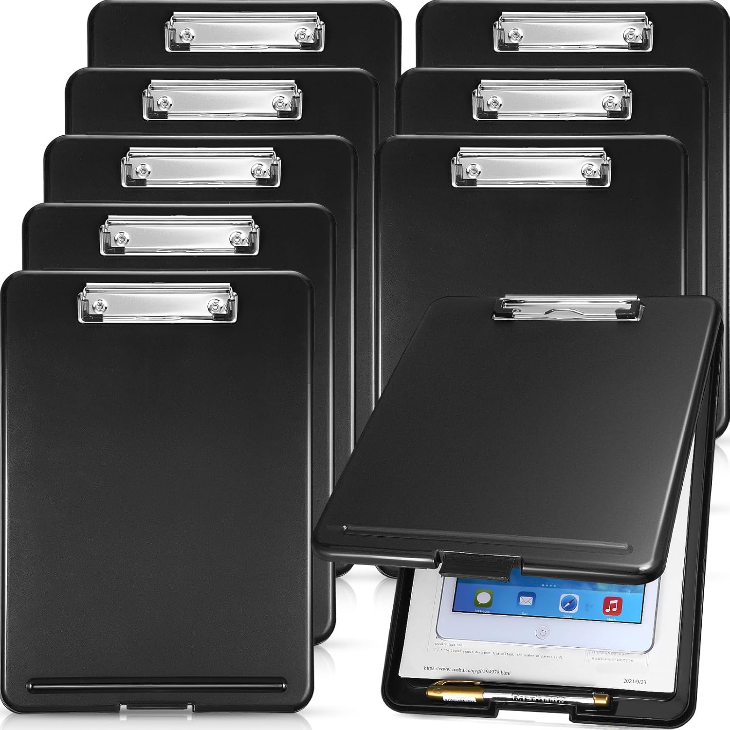Amazon.com : Harloon 9 Pieces Clipboard with Storage Plastic Storage ...