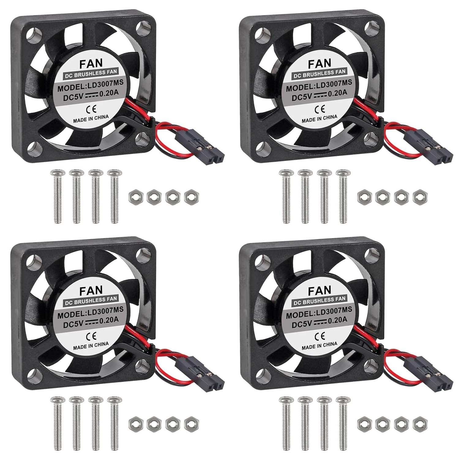 Amazon.com: 4pcs Fan for Raspberry Pi Cooling Fan Brushless CPU Cooling ...