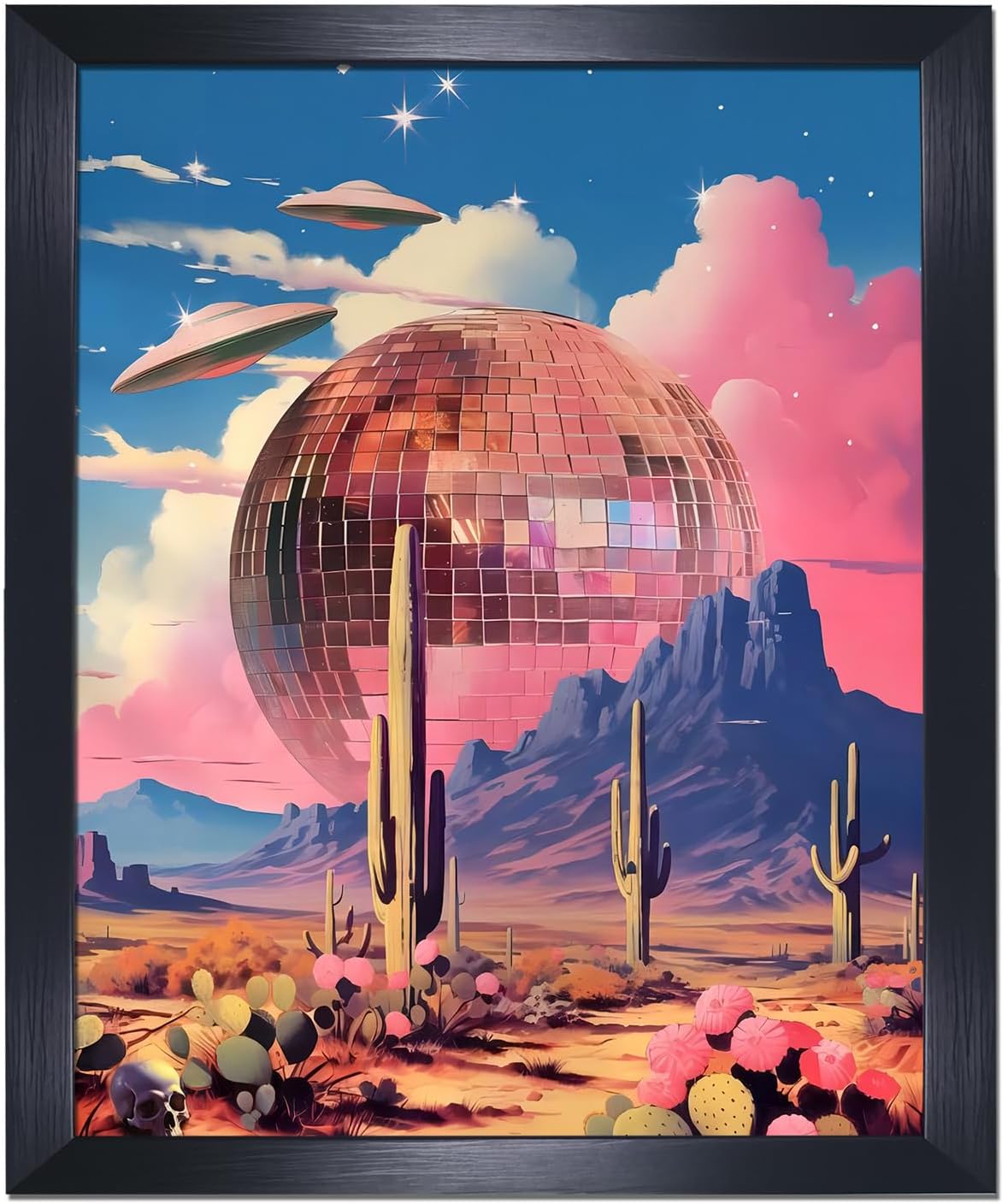 Amazon.com: vintage Western Disco art black framed eclectic trippy room ...