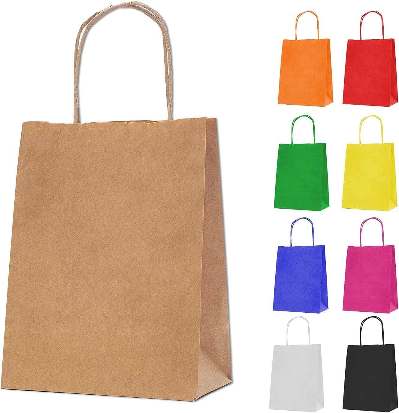 MERRIMEN 10 Pack Kraft Paper Bags - Durable, Eco-Friendly Carrier Bags ...