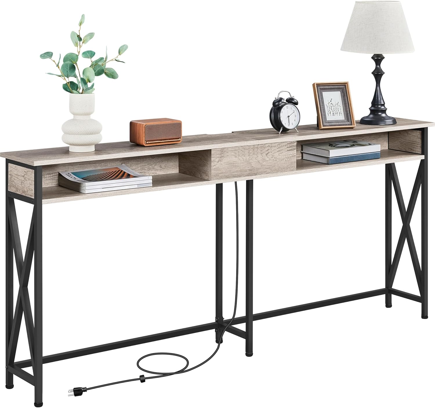 Amazon.com: Yaheetech Console Table with Outlets, 71 Inch Narrow Long ...