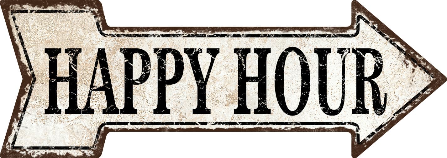 Amazon.com: Mukuko Happy Hour Sign Farmhouse Signs Wall Decor Art ...