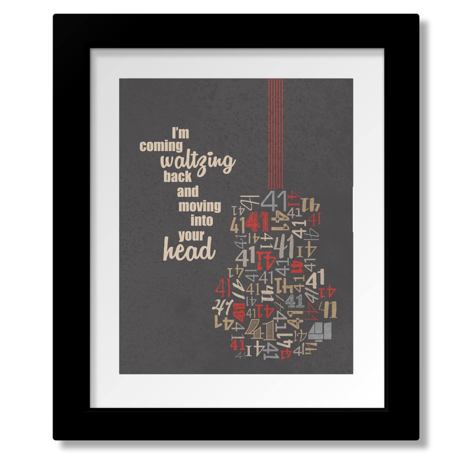 Amazon.com: Number No 41 - Song Lyric Wall Art Print Inspired Wall ...