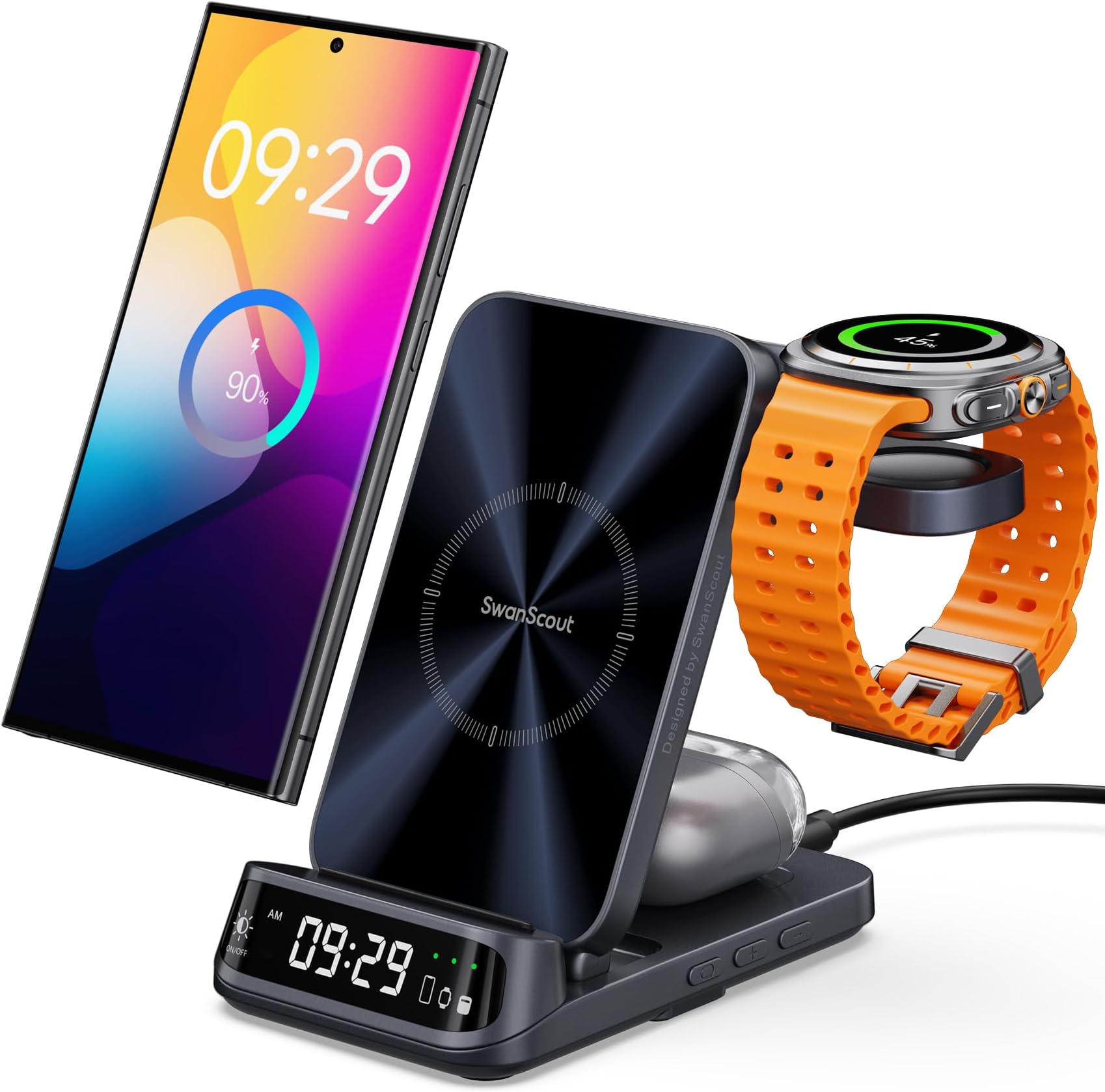 Wireless Charging Station for Samsung, 3 in 1 Wireless Charger for ...