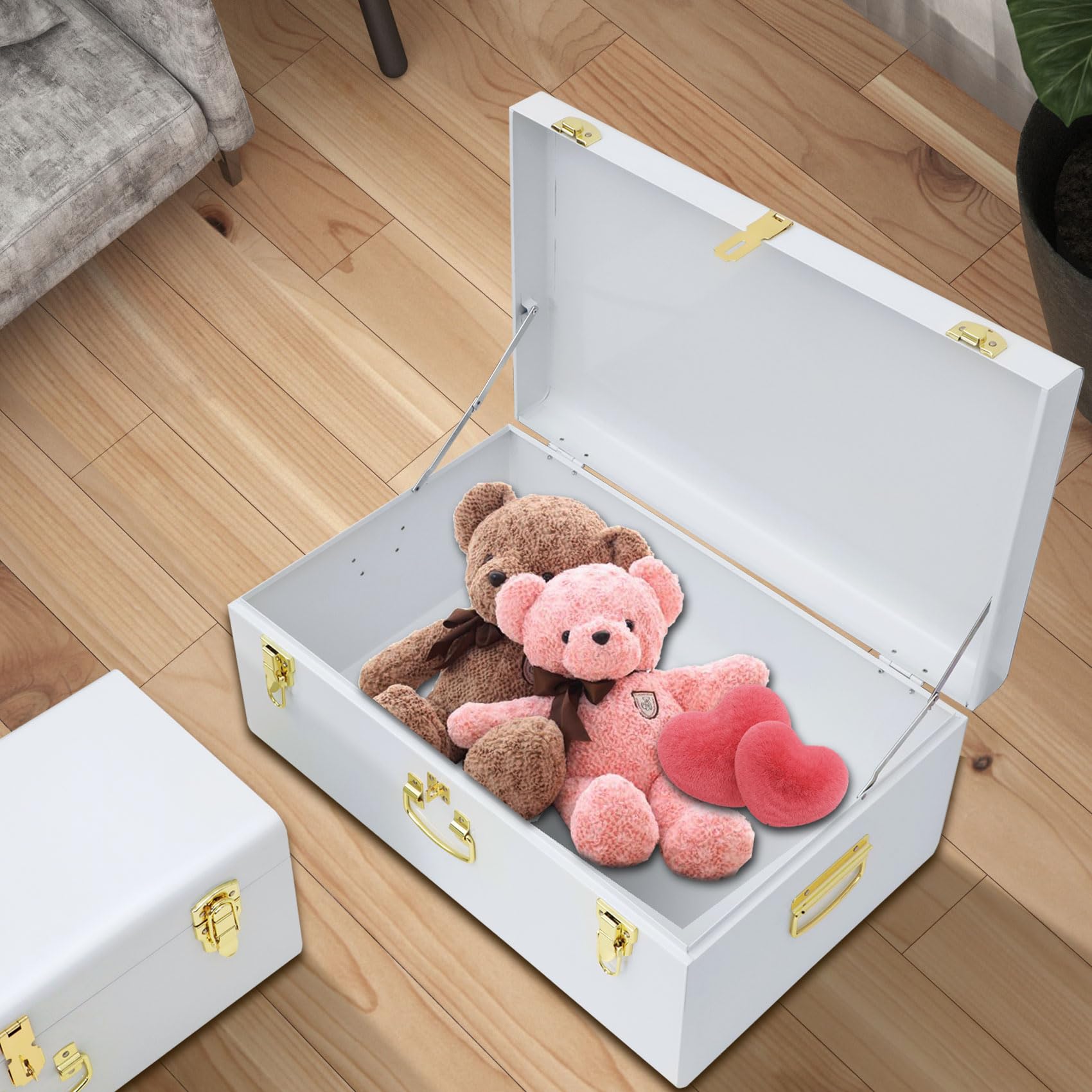 Srora Metal Trunk Decorative Storage Box Set of 2 ,Wedding Keepsake ...