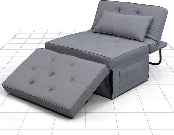 FLEXISPOT Folding Sofa Bed, 4-in-1 Convertible Sleeper Sofa Chair with ...