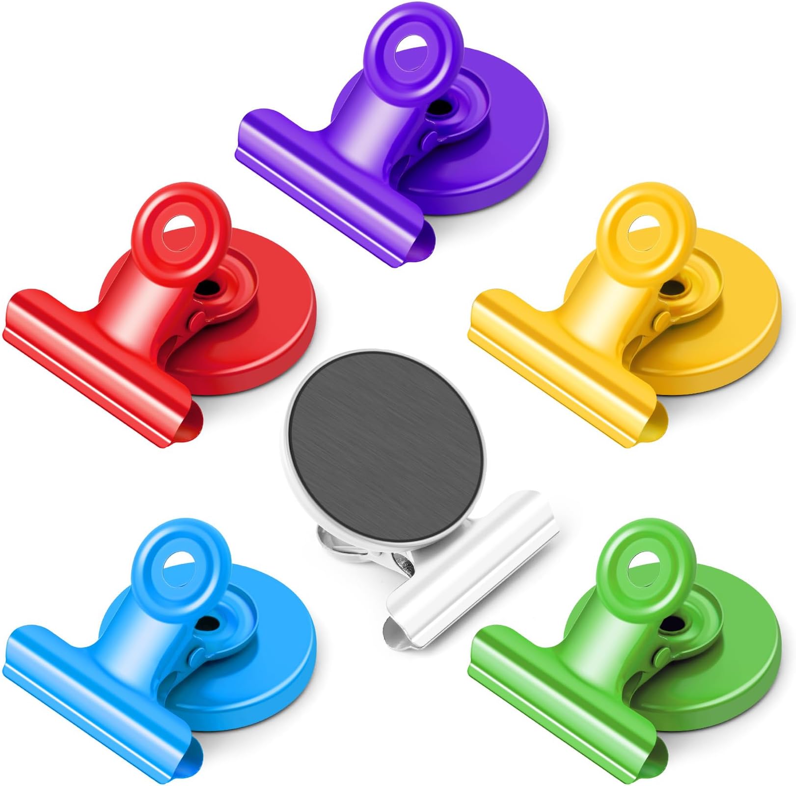 FINDMAG Magnetic Clips, 6-Pack - Colorful, Strong & Versatile for Whiteboards, Fridges, Offices ...