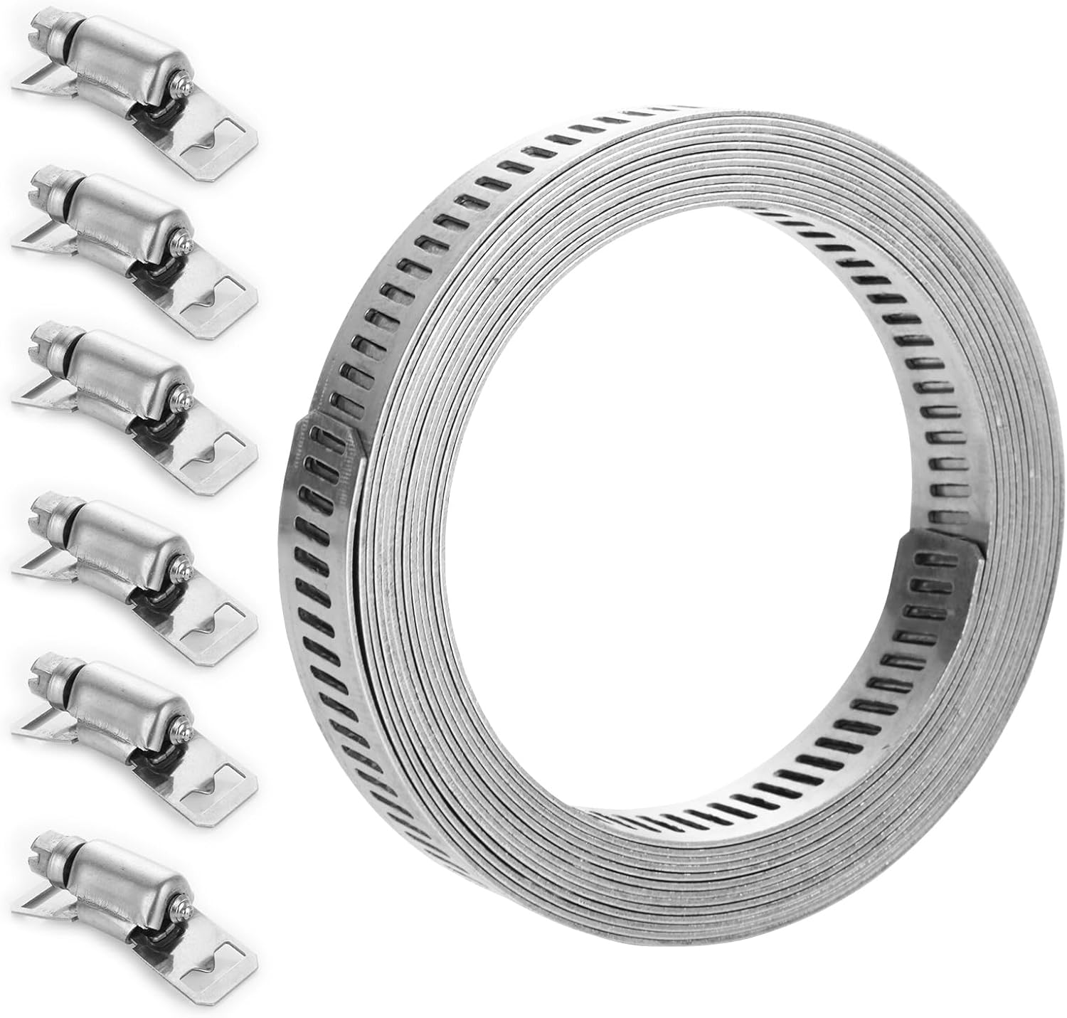 APACALI 7 PCS Large Hose Clamps 2.5m/8.2ft, 304 Stainless Steel Jubilee ...
