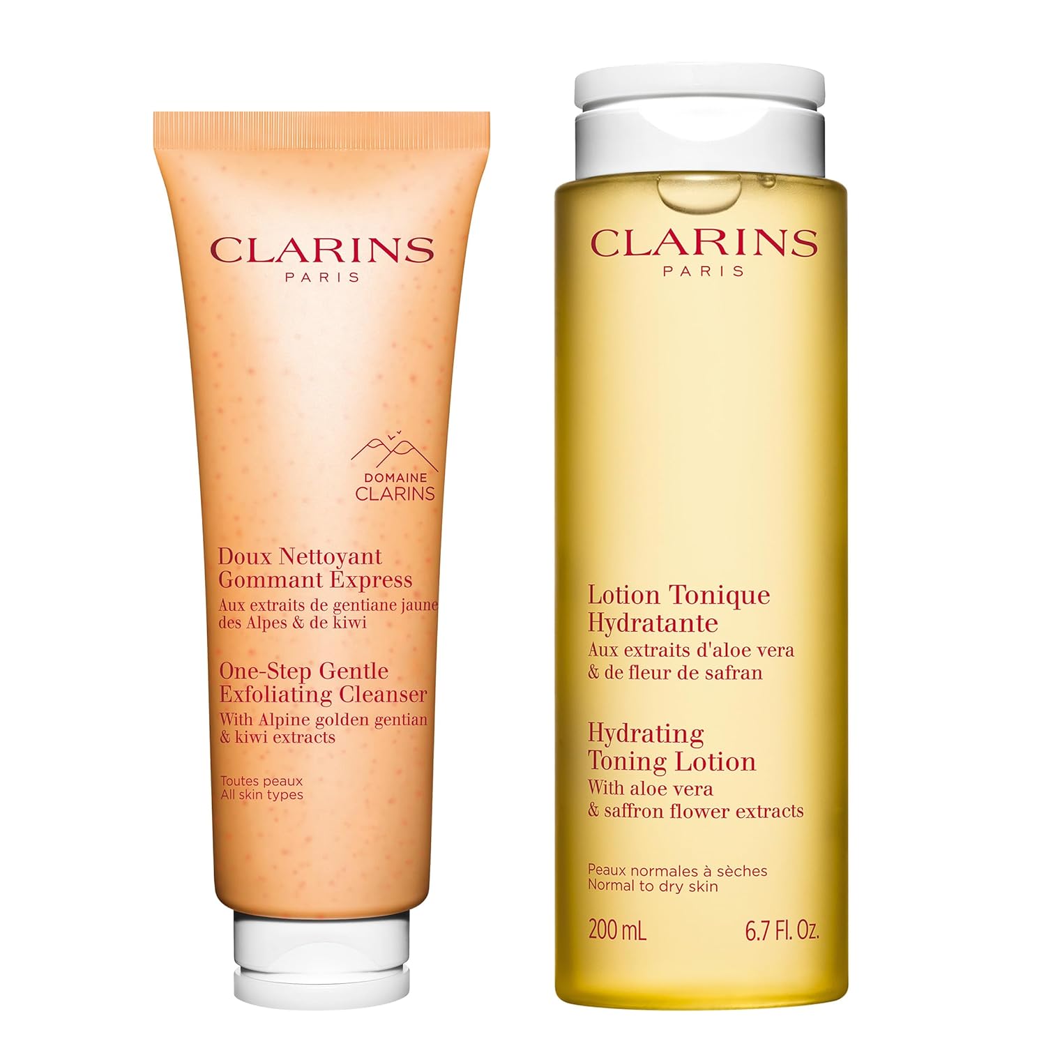 Amazon.com: Clarins Hydrating Toning Lotion and One-Step Gentle ...