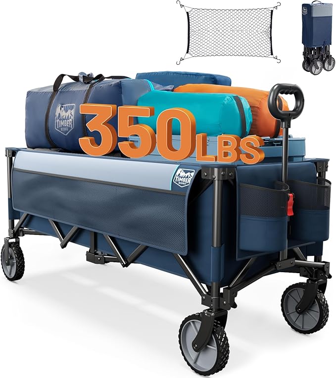 Amazon.com : TIMBER RIDGE 51.2'' Extended Collapsible Wagon Cart with ...