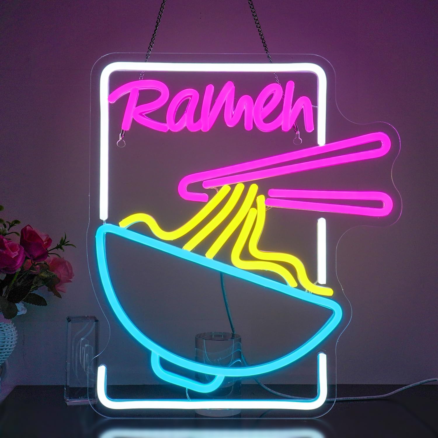 Looklight Ramen Time Neon Light Sign Ramen Noodle Neon Signs for Wall ...