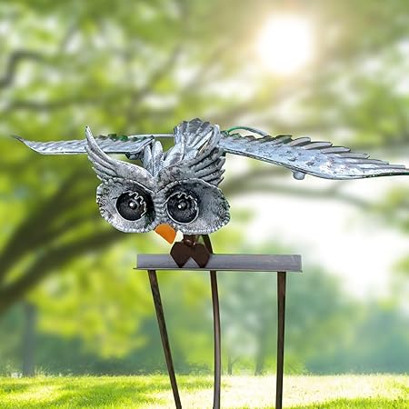 Amazon.com: Metal Owl Garden Stake Decor, Owl Garden Rocker Outdoor ...