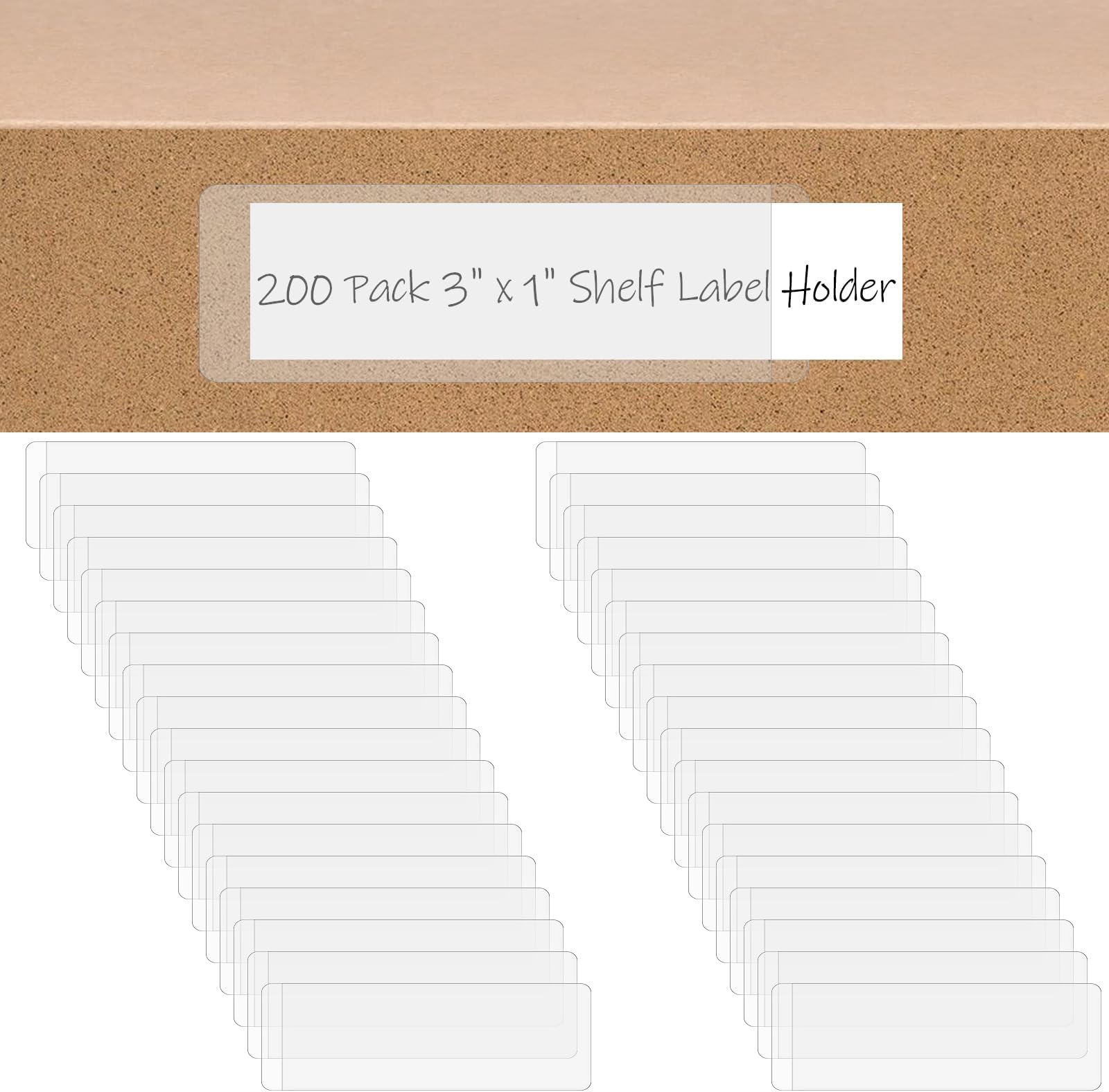 Amazon.com : WOPPLXY 200 Pack 3" x 1" Self Adhesive Label Holders ...