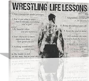 Amazon.com: Wrestling Sports Wall Art Wrestling Life Lessons Wall Decor ...