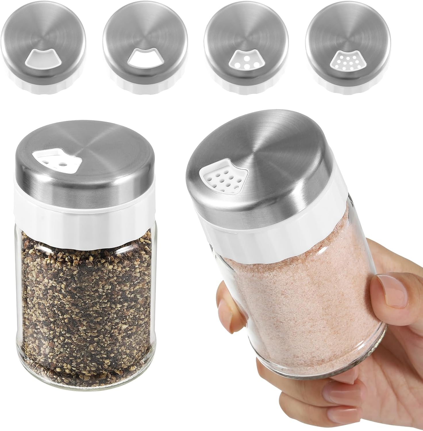 Amazon.com: VUCCHINI Salt and Pepper Shaker Set with Adjustable Pour ...
