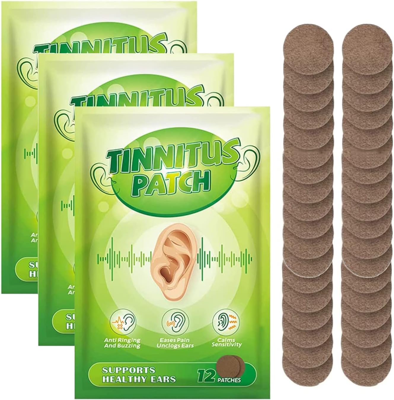 Amazon.com: 3 Pack Tinnitus Ear Patch, Natural Formula Ear Patches for ...