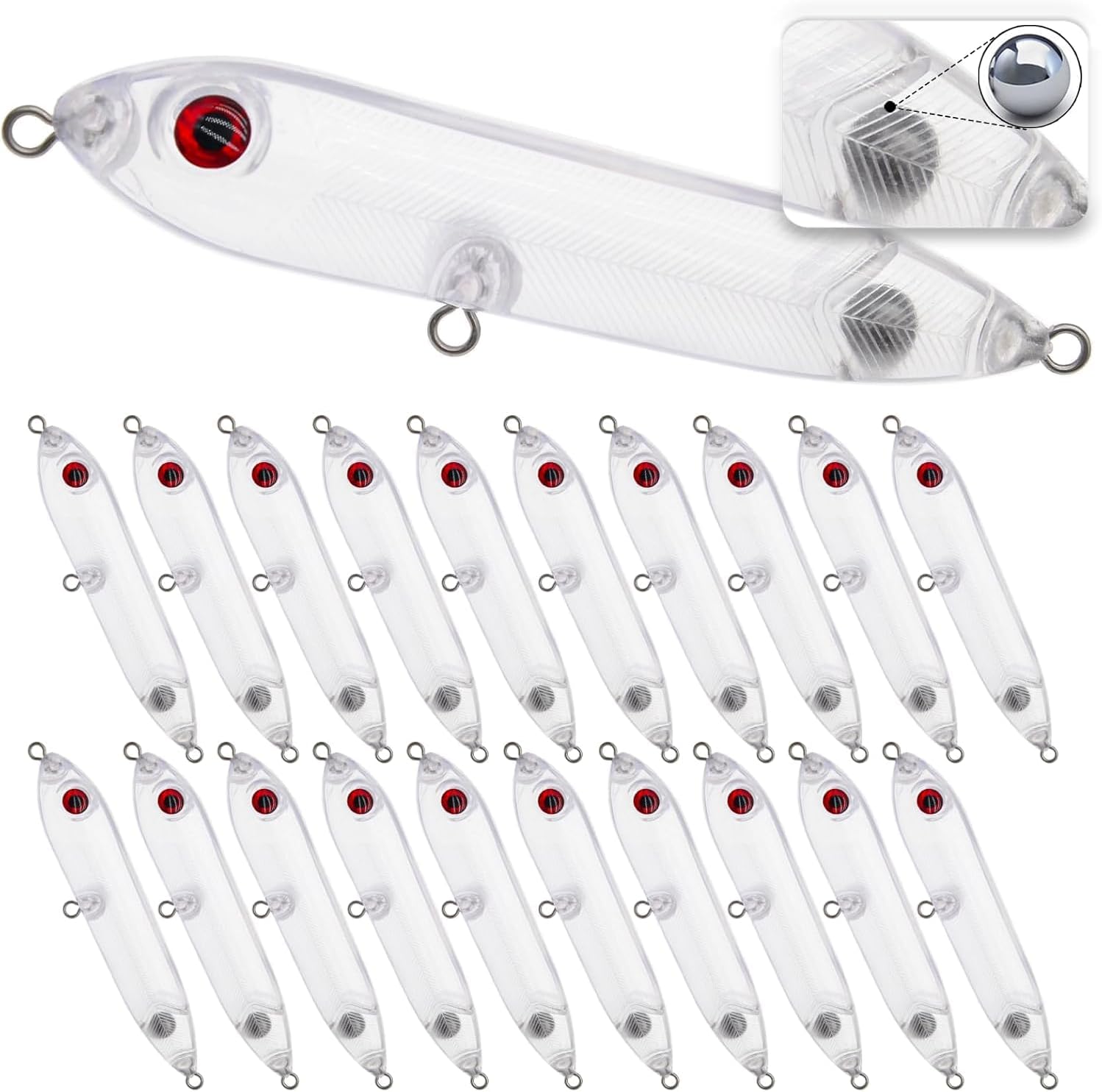 Amazon.com : 20pcs Fishing Blanks Unpainted Crankbait Floating Topwater ...