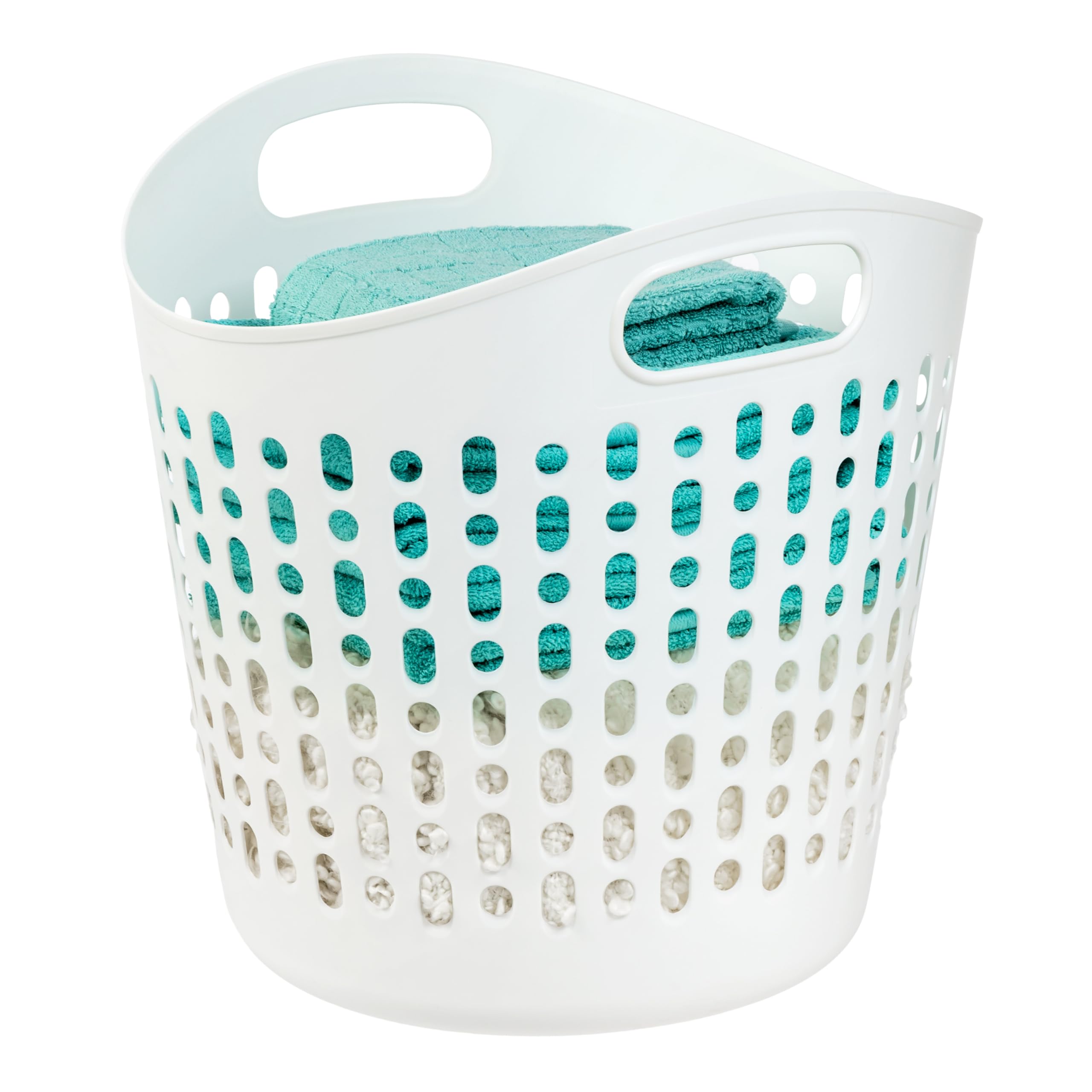 IRIS USA Laundry Basket 40L Durable and Flexible, Portable Round Bin, 1 ...