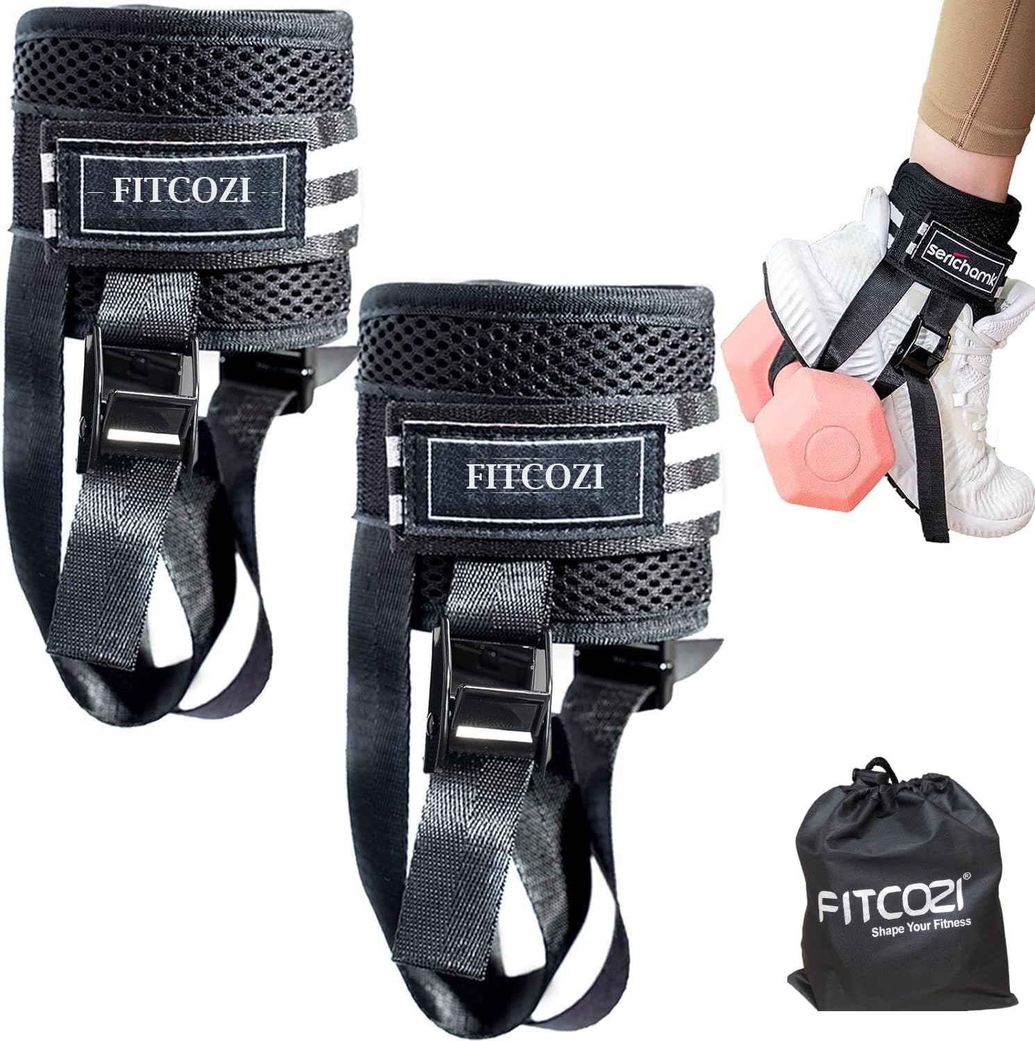 Adjustable Foot Weights Ankle Straps Dumbbell Attachment for Feet - Leg ...