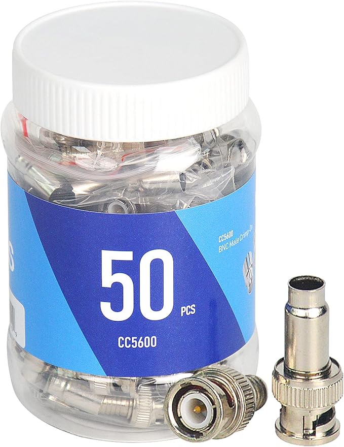 Amazon.com: ENS BNC Male Crimp-On Connector, 2 Piece Set, Coax RG 59 ...