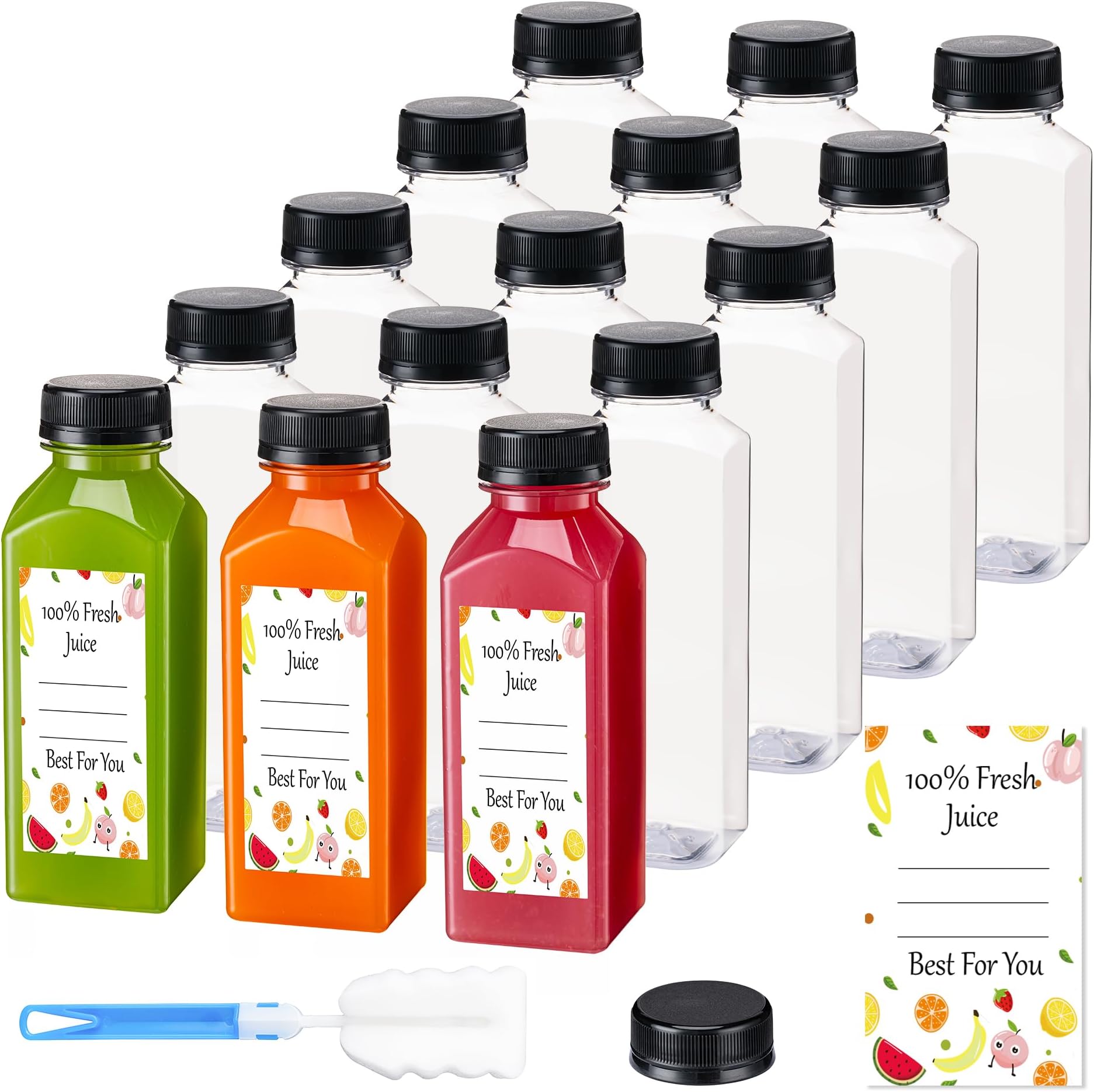 Amazon.com: SUPERLELE 8pcs 12oz Juice Bottles with Caps, Juicing ...