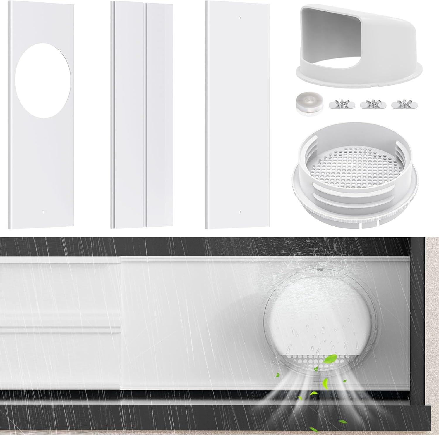 Amazon.com: YJHome Portable AC Window Vent Kit with 5.1" & 5.9 ...