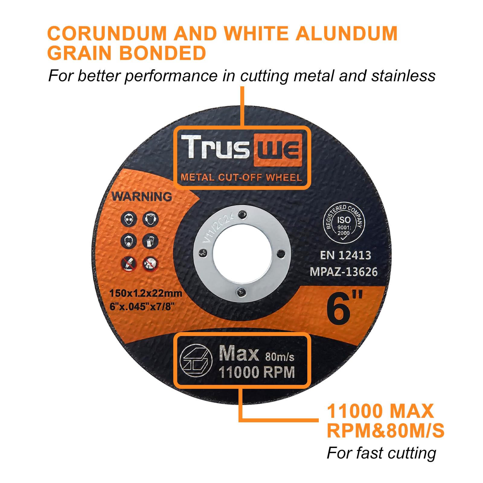 Snapklik.com : 6 Inch Cut Off Wheels - 25 Pack Metal And Stainless ...