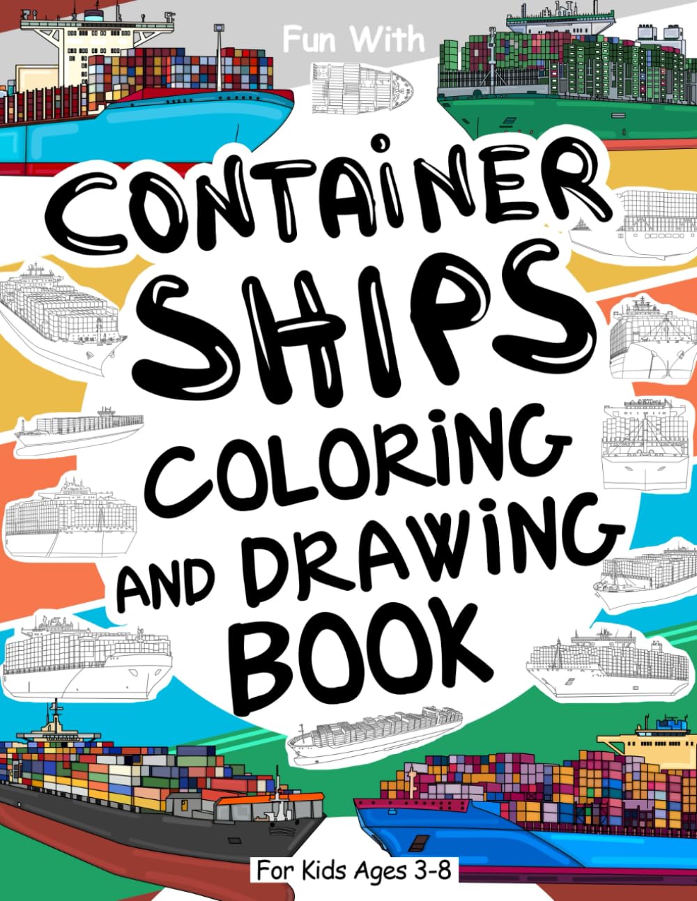 Container Ship Coloring Page Continuous Line Cargo Ship 7435238 Vector