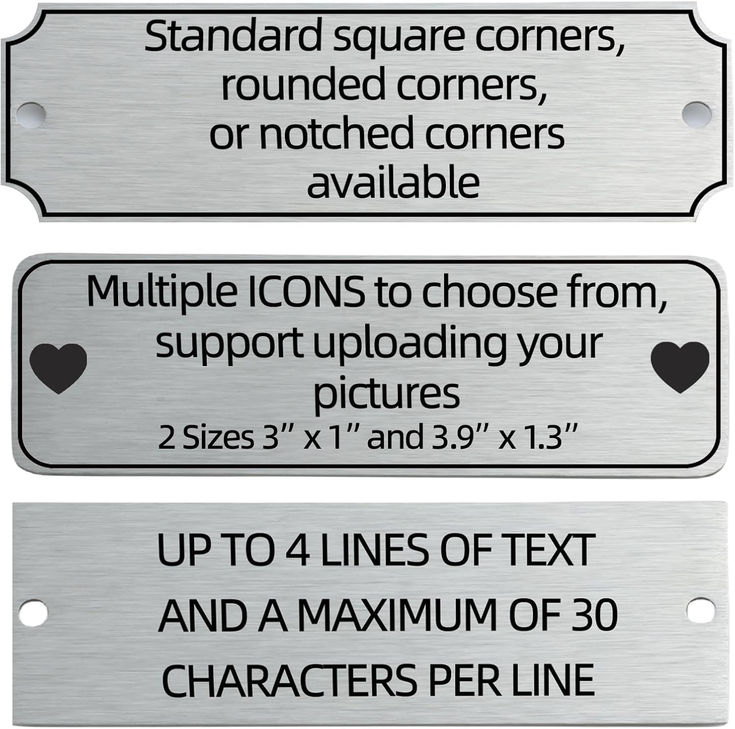 Amazon.com: QIPAN Engraved Custom Name Plate,Brushed Stainless Steel ...